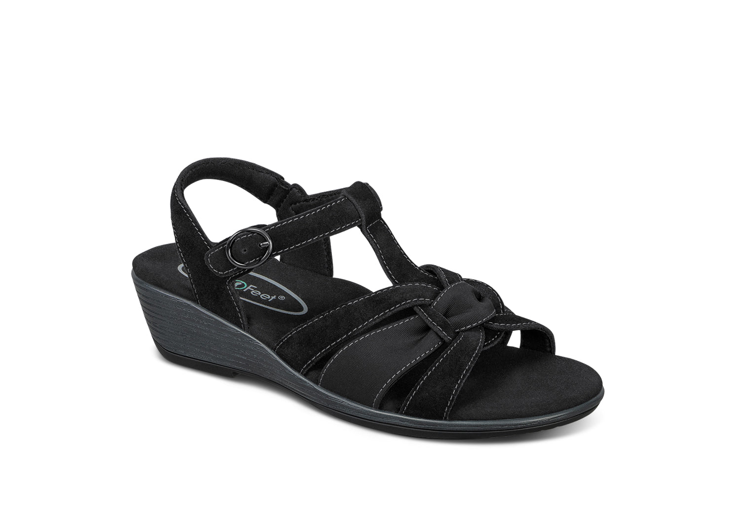 Women's Arch Support Slide Orthotic Sandals | Orthofeet Hope Black ...