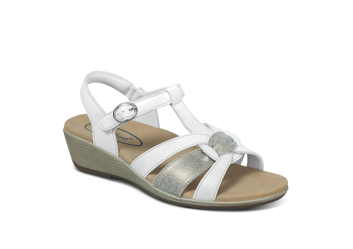 Women's Arch Support Slide Orthotic Sandals | Orthofeet Hope White ...