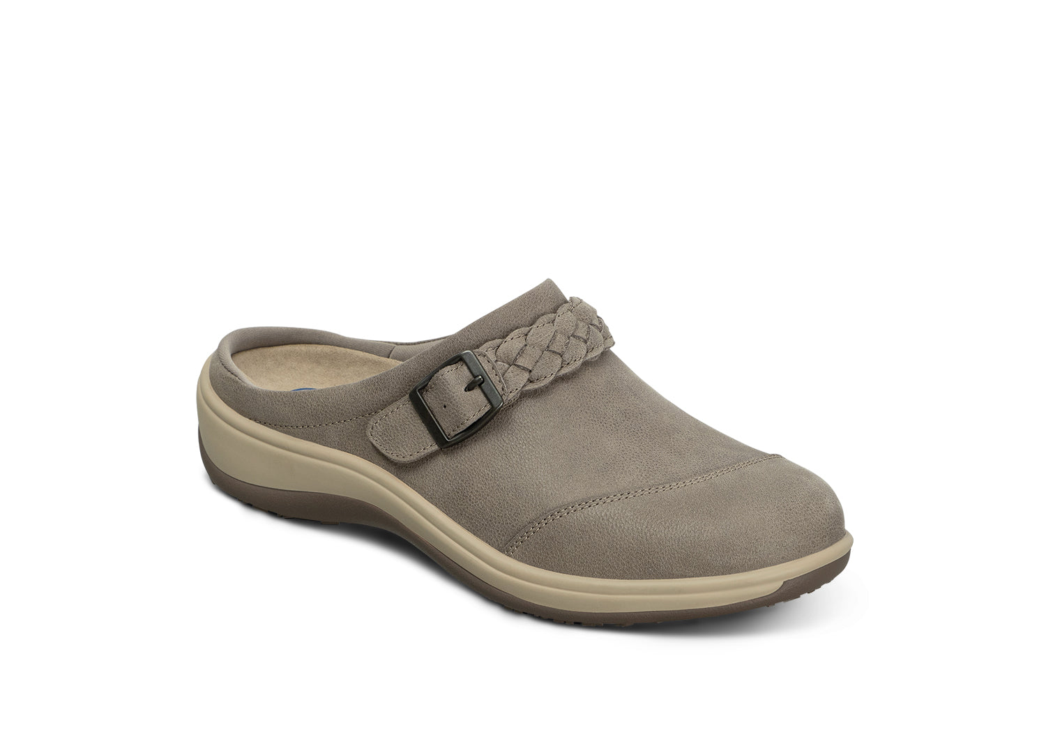 Women's Orthotic Arch Support Slip-on Shoes | OrthoFeet Irma Taupe ...