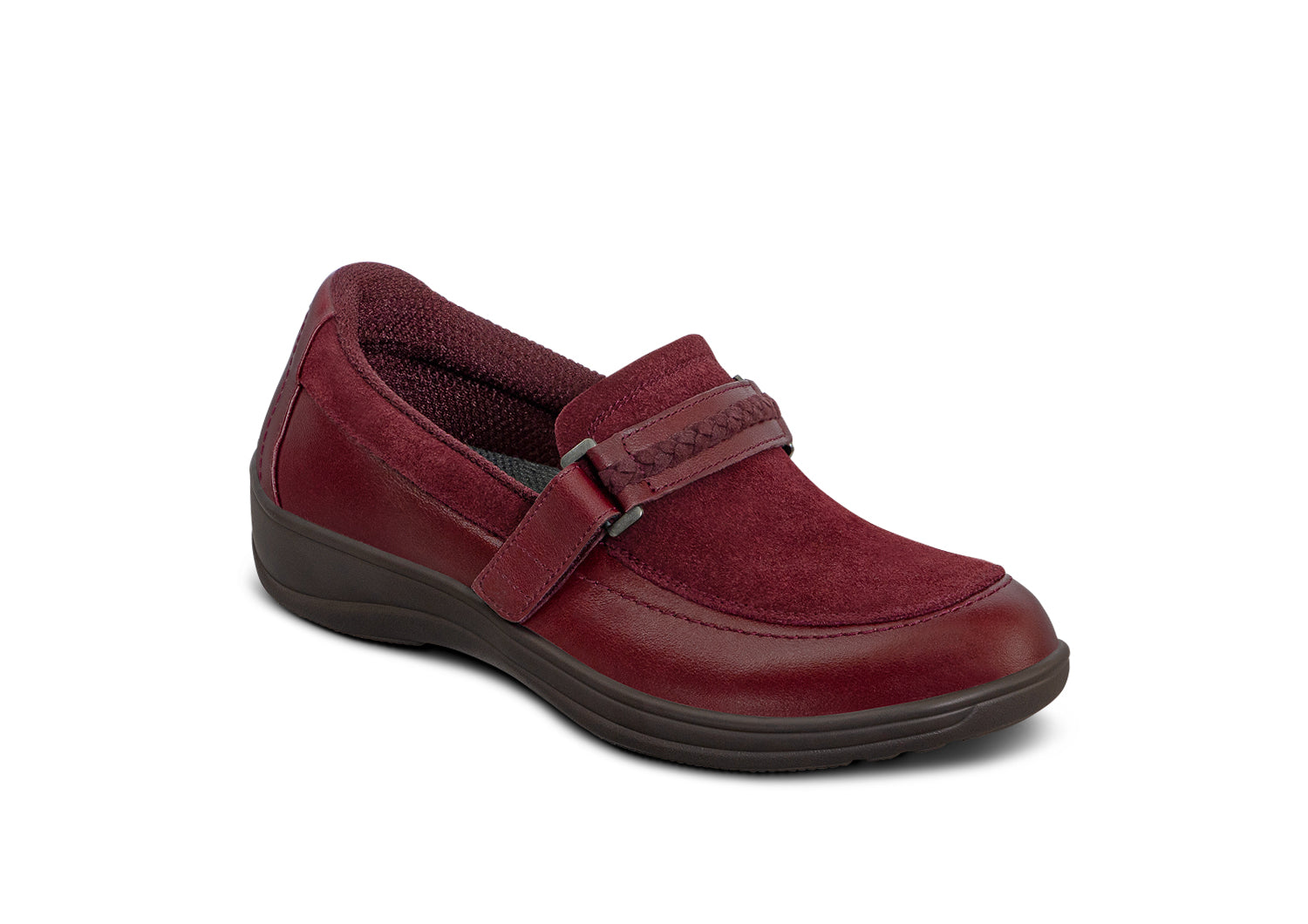 Chelsea Dark Cherry Women's Orthotic Slip-on Shoes | OrthoFeet – Orthofeet®