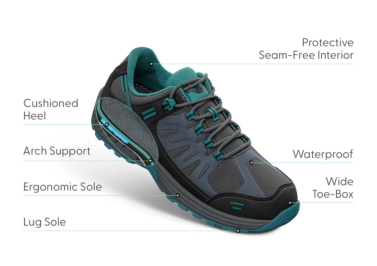 Women's Waterproof Walking Outdoor Shoes | Alma Gray – OrthoFeet