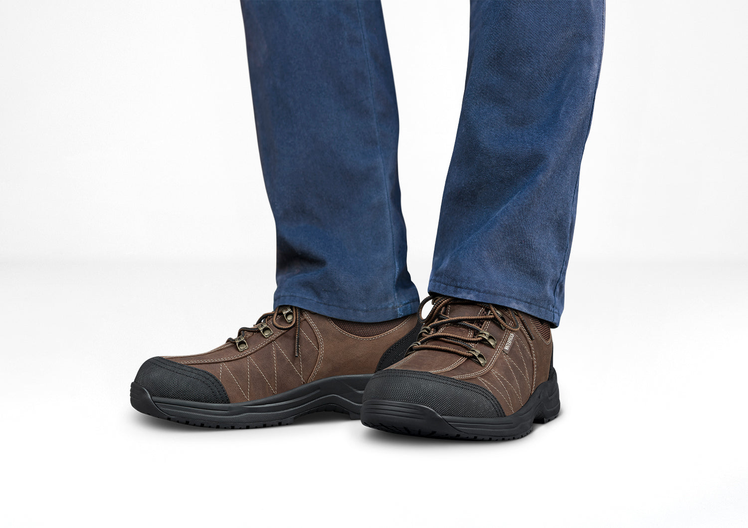 Men's Work Shoes Safety Composite Toe | Dolomite Brown Orthofeet