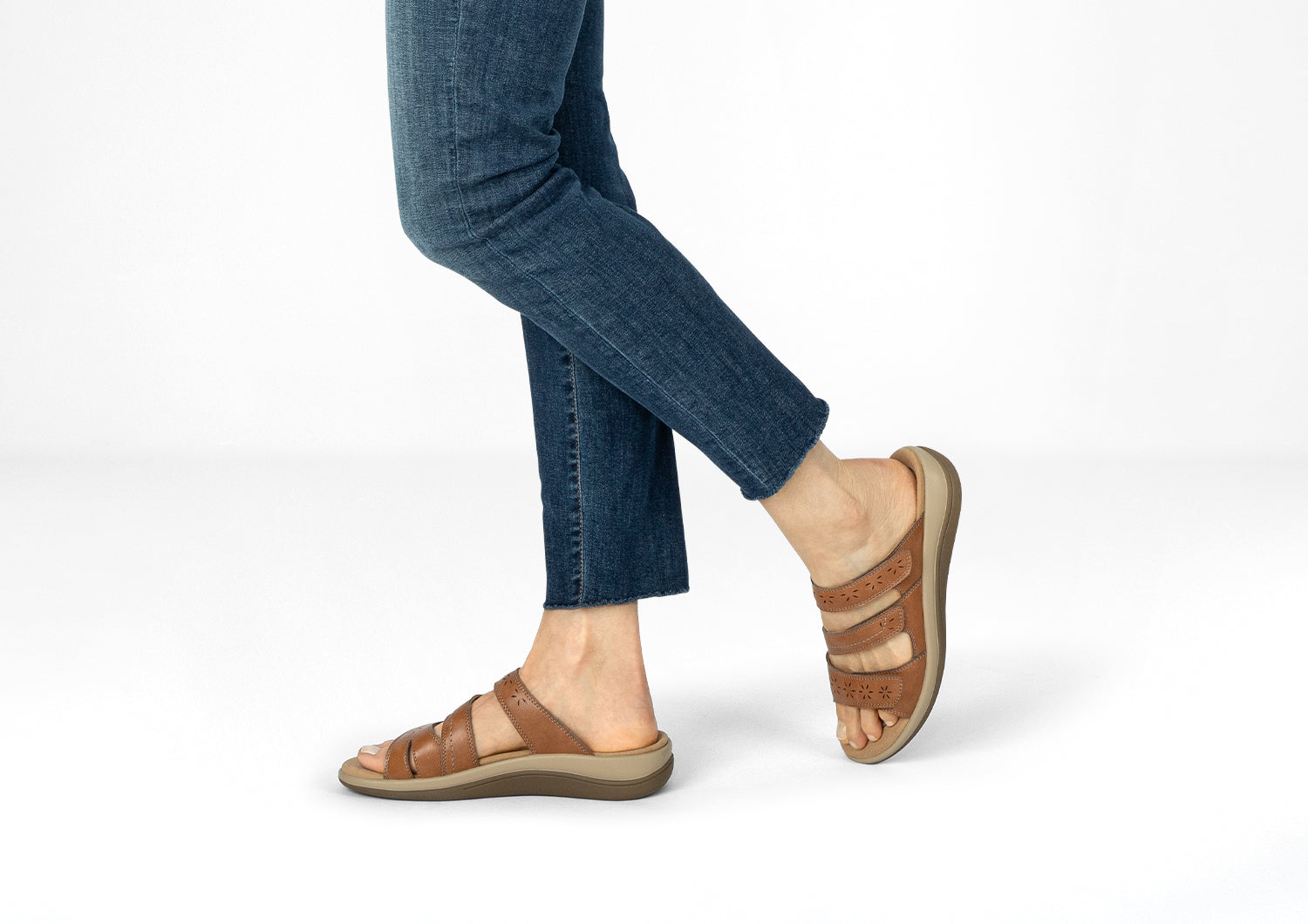 Women's Arch Support Slide Orthotic Sandals | Orthofeet Sahara Tan