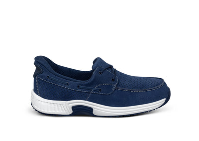 Women's Captain Hands-Free Boat Shoe in Navy – Orthofeet®