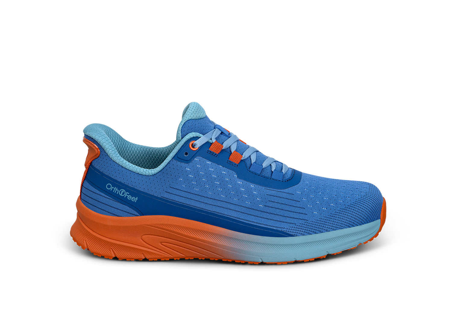 Men's Dash Hands-Free Athletic Sneakers in Blue/Orange – Orthofeet®