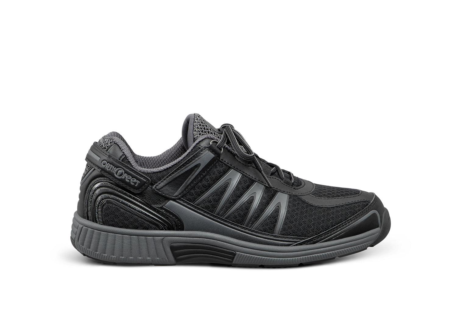 Men's Athletic Shoes No Lace Heel Strap | BioFit Sprint Black – Orthofeet®