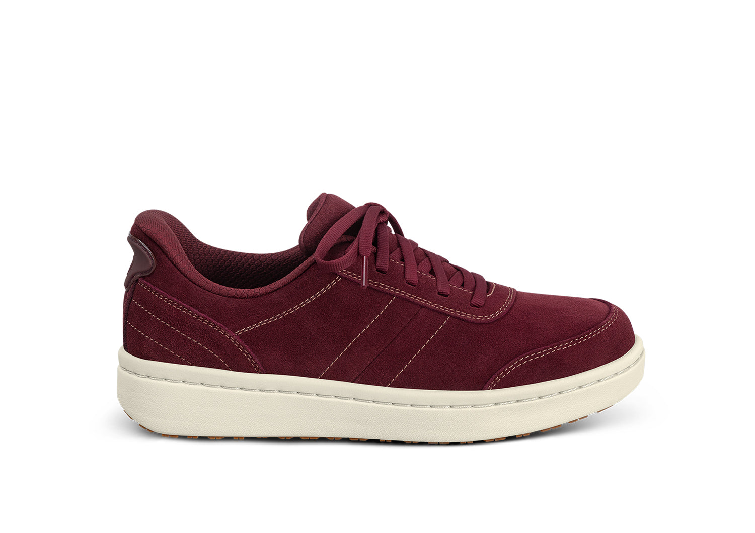 Women's Diabetic Athletic Hands-Free Shoes | OrthoFeet Wander Burgundy ...