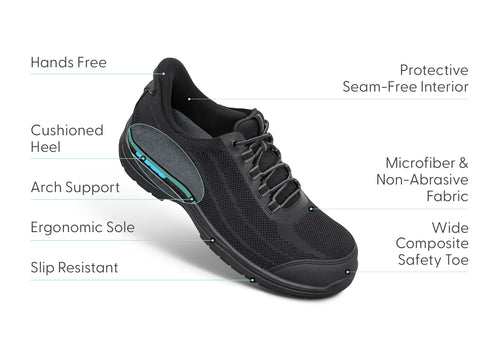 Men's Work Shoes Safety Composite Toe | Onyx Hands-Free Work Shoes ...